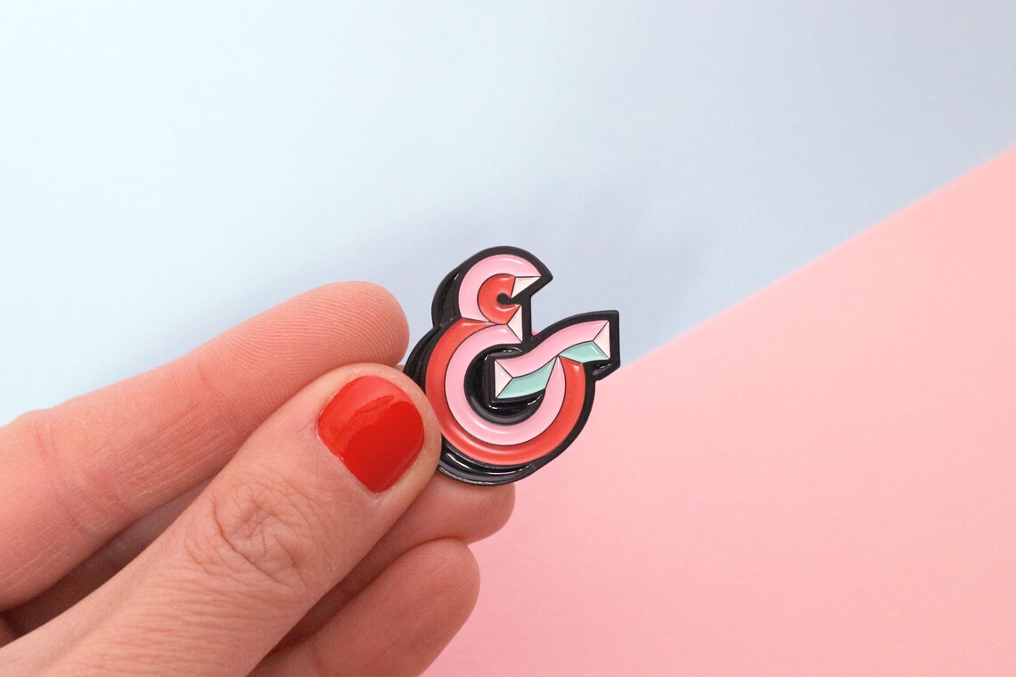 Ampersand Pin - Type Pin & - Enamel Pins - Typography and Lettering Pin ...