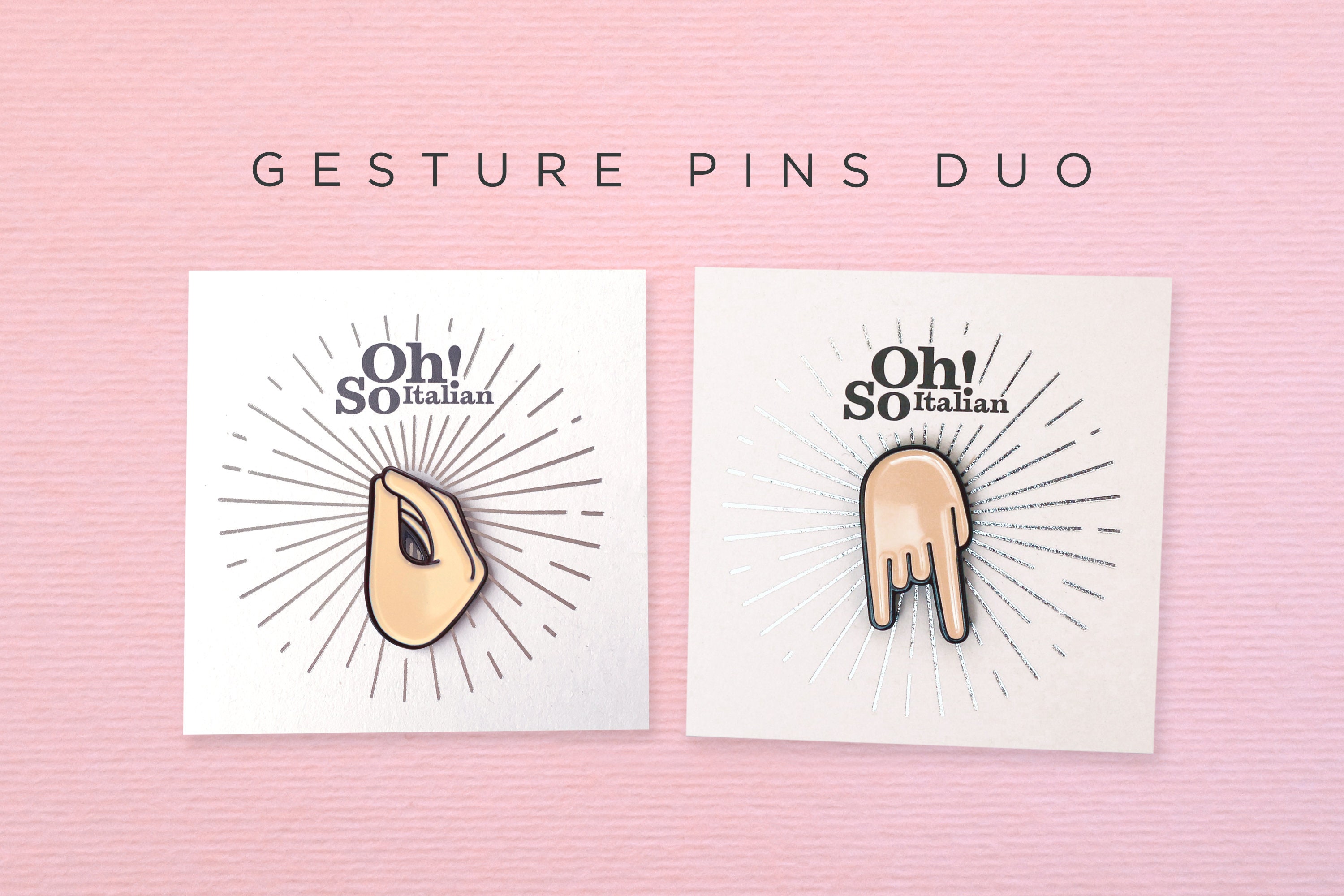 Italian Pin Set 2 Enamel Pins Enamel Pins Designers Pin - Etsy