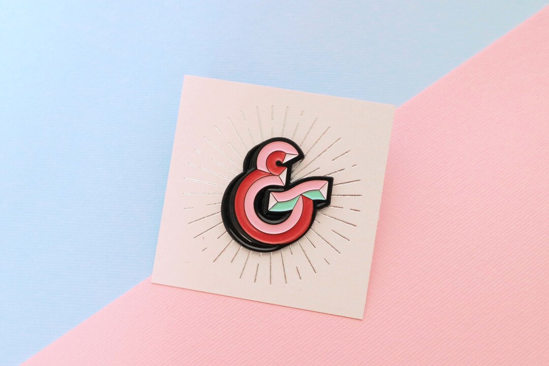 Ampersand Pin Type Pin & Enamel Pins Typography and - Etsy