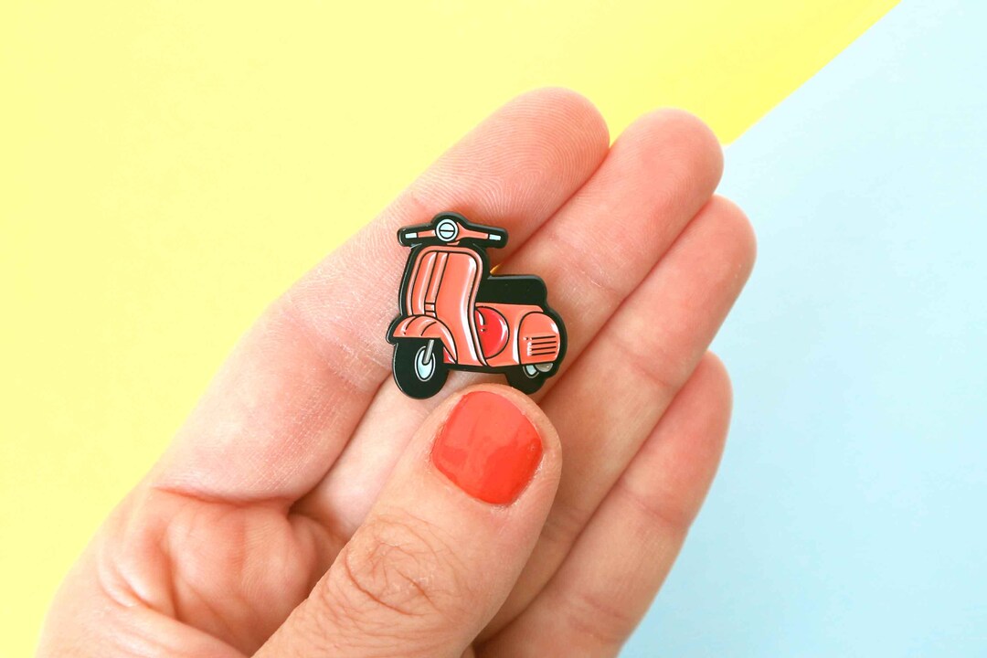Red Vespa Scooter Enamel Pin - Italian Moped Pin - Italian Scooter ...