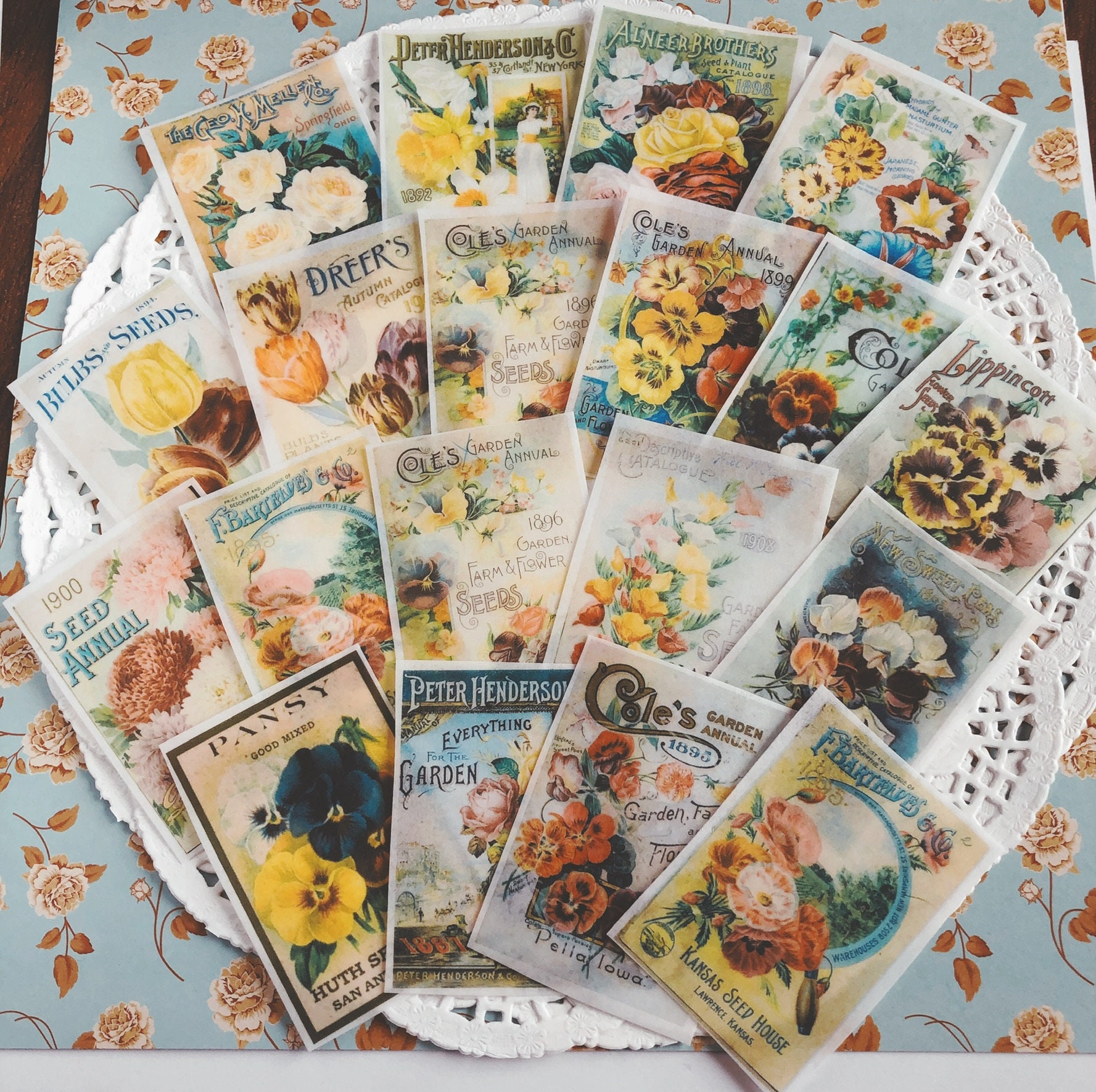 19 Vintage Flower Seed Packet and Garden Guide Edible Wafer - Etsy UK