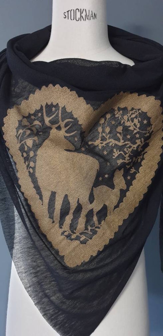 NEW MOON Triangular Cloth Semi-transparent Fine Knit With - Etsy