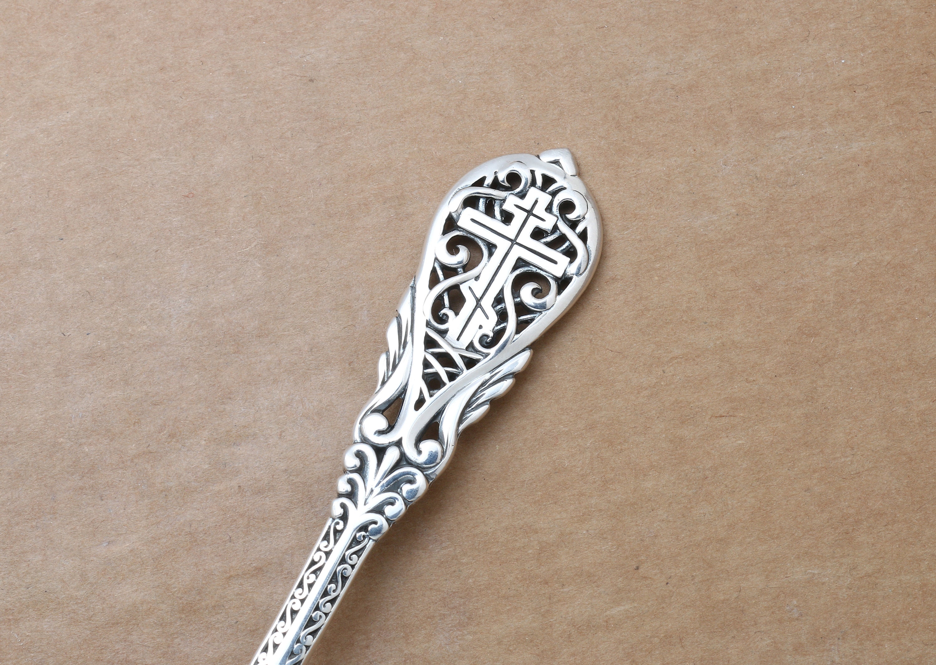 Sterling Silver Baby Spoon With Cross Baby Spoon Baby Gift Christening ...