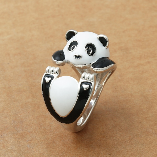 Vintage Panda Bear Ring - Etsy
