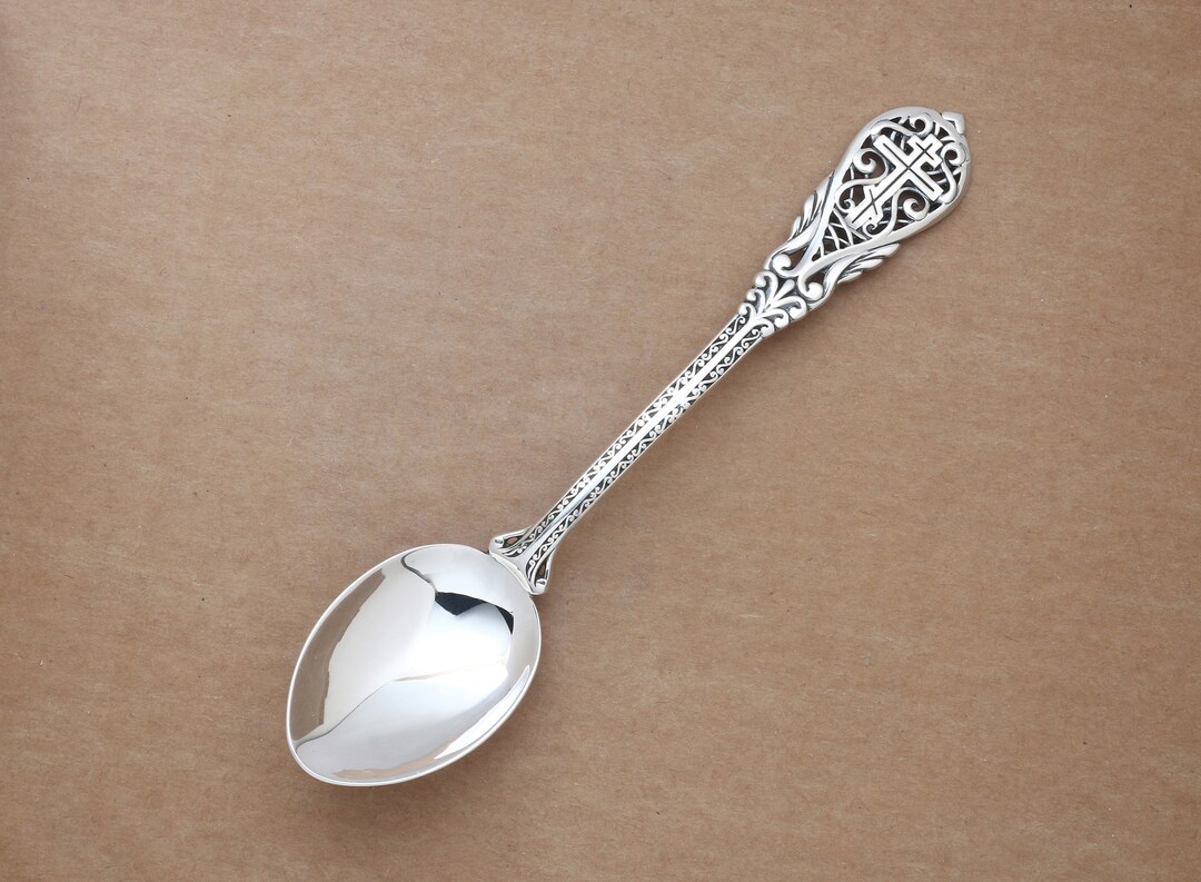 Sterling Silver Baby Spoon With Cross Baby Spoon Baby Gift Christening ...