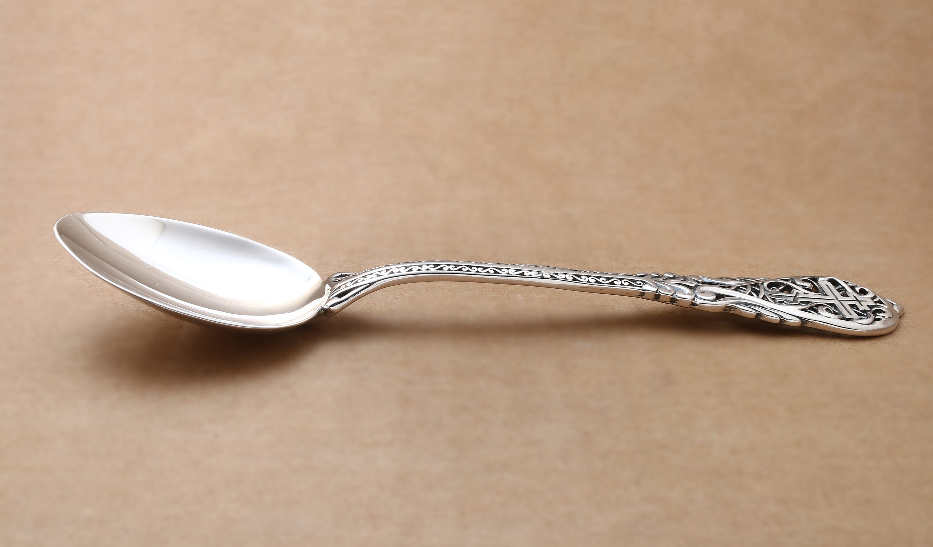 Sterling Silver Baby Spoon With Cross Baby Spoon Baby Gift Christening ...