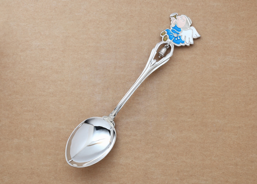 Silver Spoon Angel Baby Baby Spoon Baby Gift Christening Spoon Tea Size ...