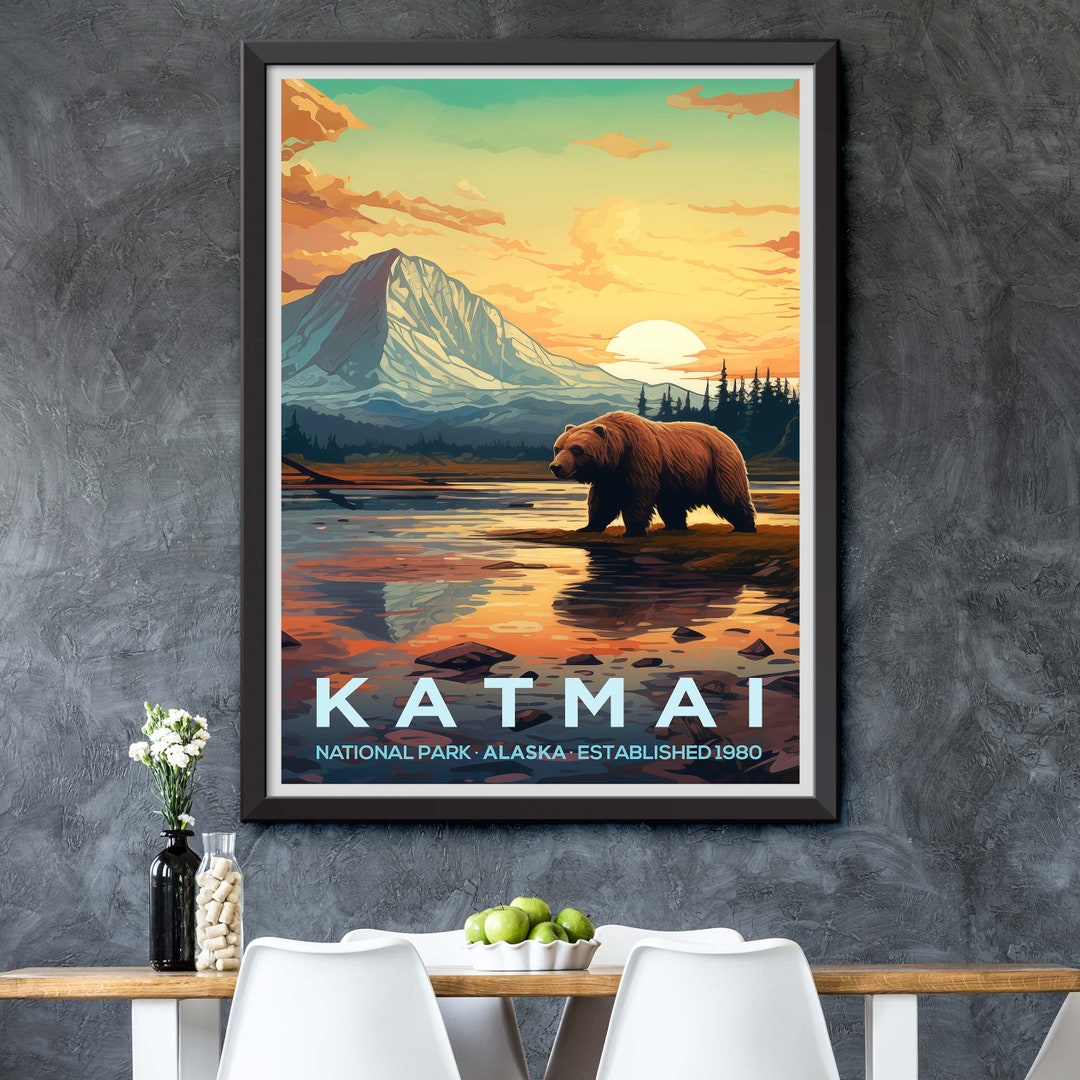 Katmai National Park Poster: Alaska Travel Print Wall Art - Etsy