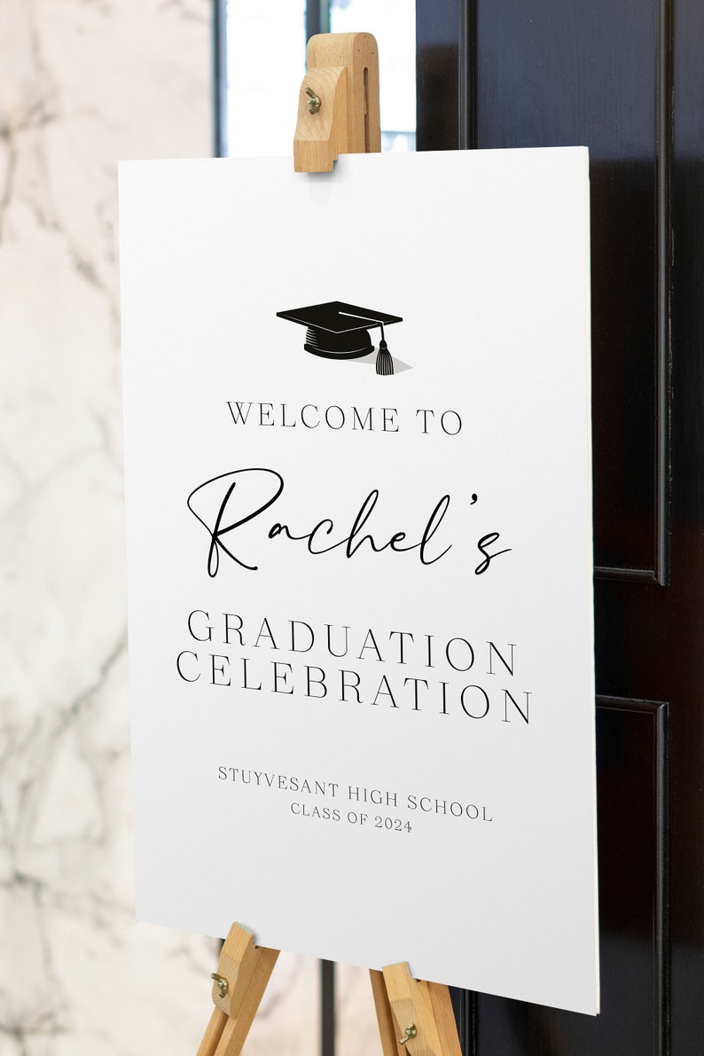 Personalized Graduation Welcome Sign With Photo | Custom Grad Party ...
