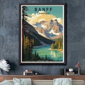 Banff Canada Poster - Banff Canada Prints - Illustration of Banff ...