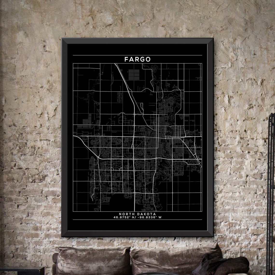 Fargo Map Print Fargo City Poster Vintage City Map Fargo | Etsy