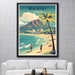 Waikiki Hawaii Poster Waikiki Print Hawaii Poster Tropical Hawaii ...