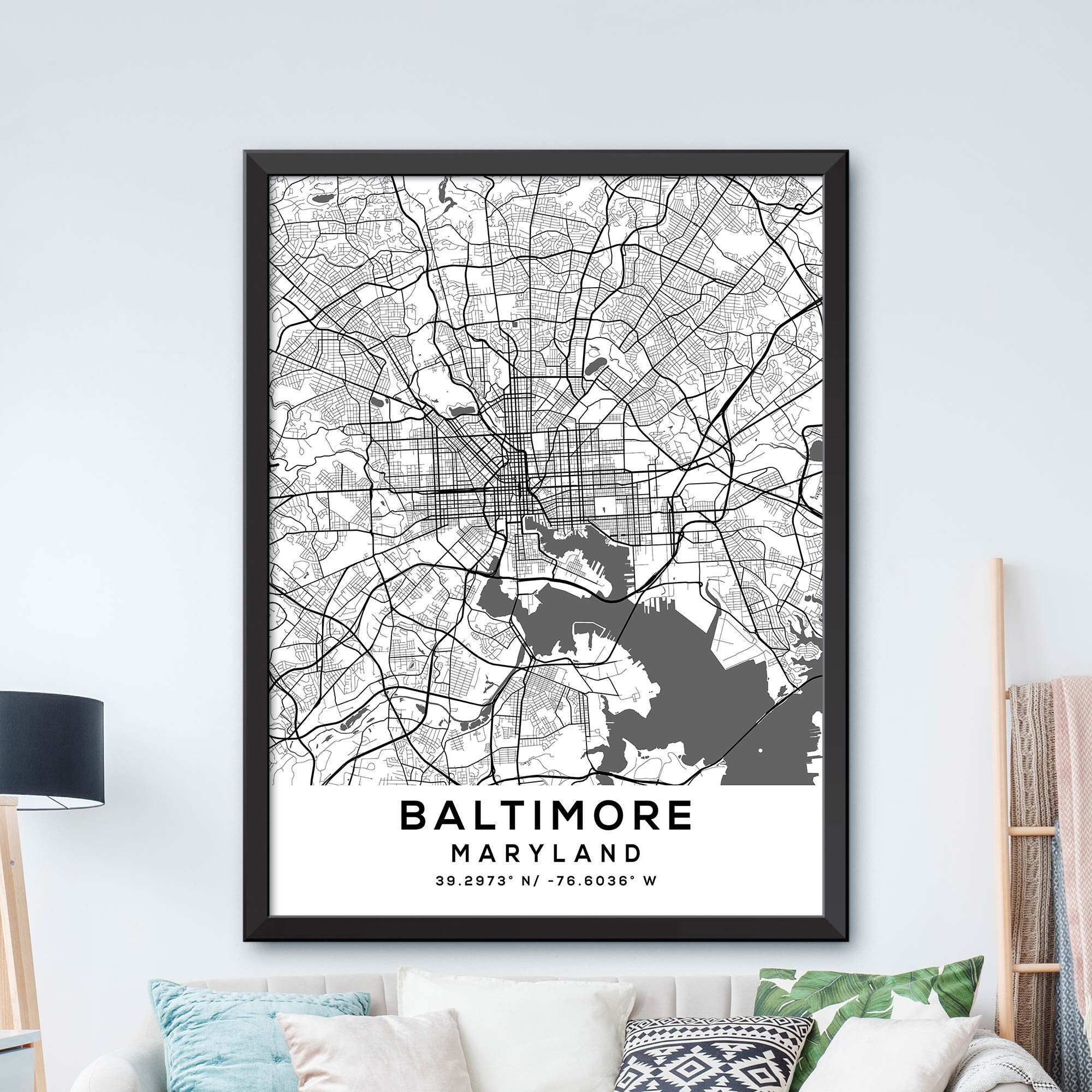 Baltimore Map Print Baltimore City Poster Vintage City Map | Etsy