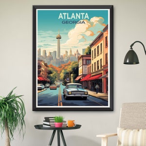 Atlanta Travel Print Wall Art Atlanta Wall Hanging Home Decor Gift Art ...