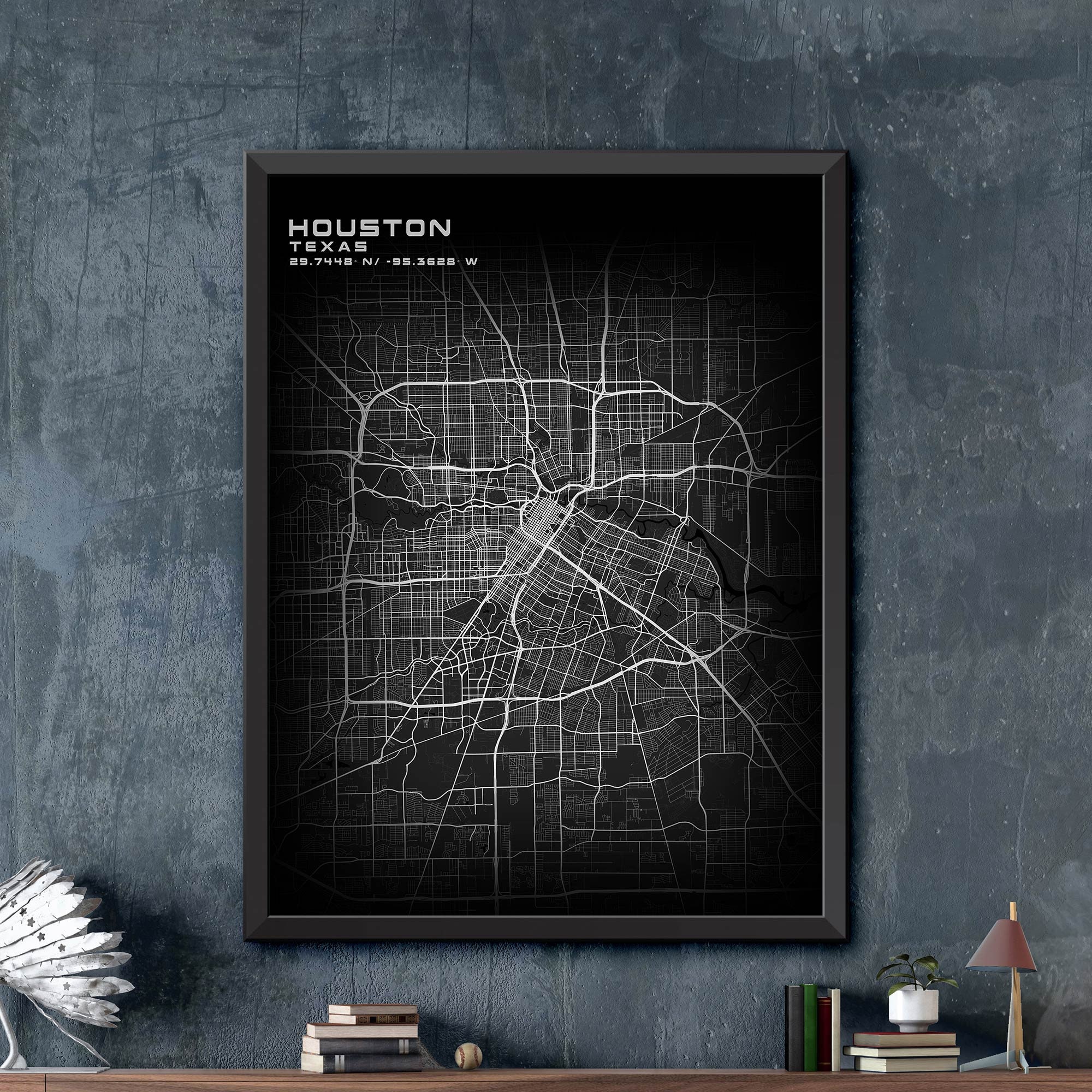 Map of Houston Houston Map Print Houston City Poster | Etsy