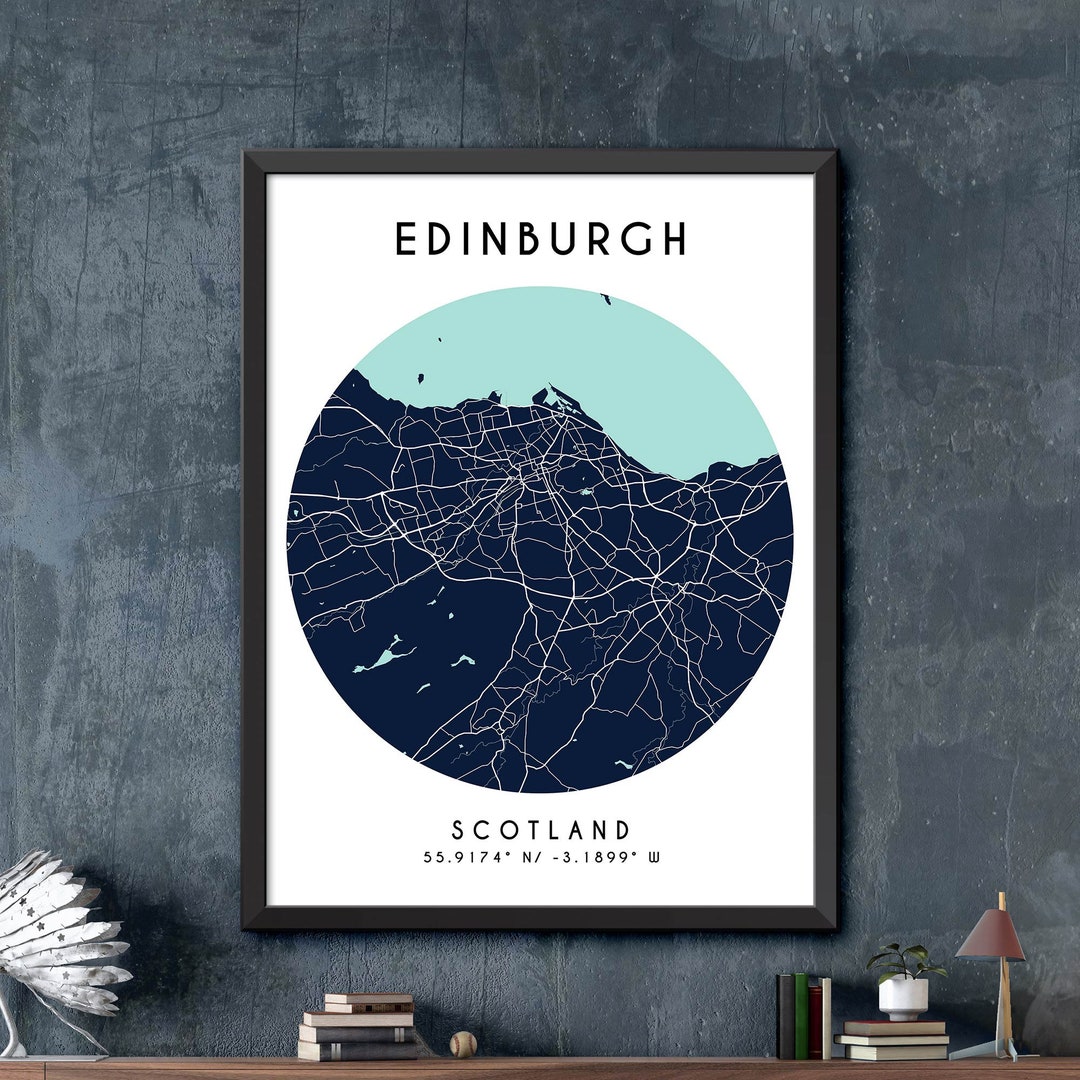 Edinburgh Map Print Edinburgh City Poster Vintage City Map - Etsy