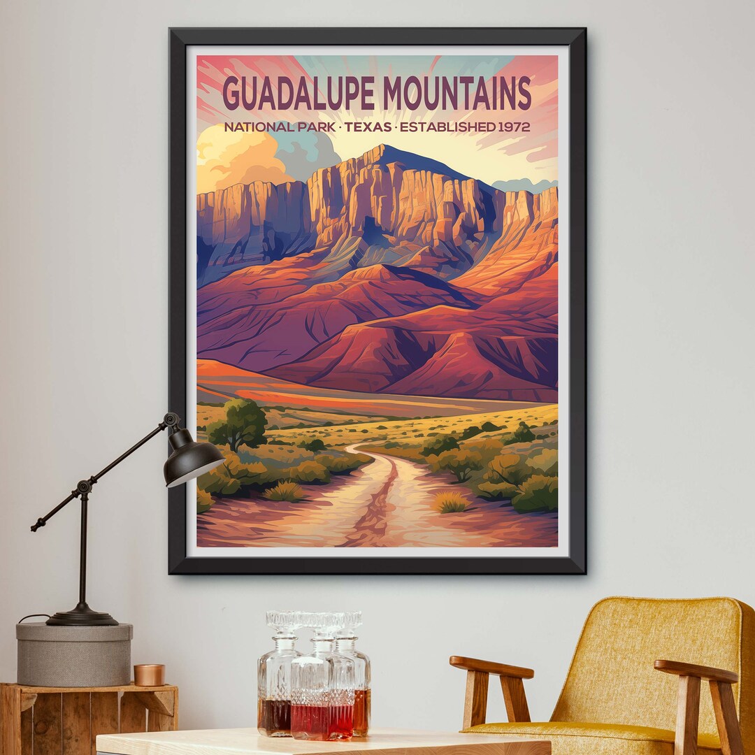 Guadalupe Mountains National Park Illustration - Southwestern Desert ...