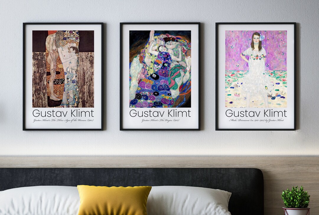Gustav Klimt Print Set of 3 Exhibition Art, Exhibition Poster, Large ...