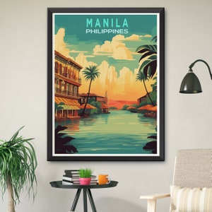Manila Poster - Manila Print - Manila Travel Poster - Manila ...