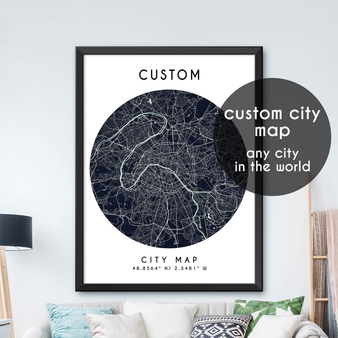 Vintage-inspired Personalized City Map Poster: Custom Urban Cartography ...