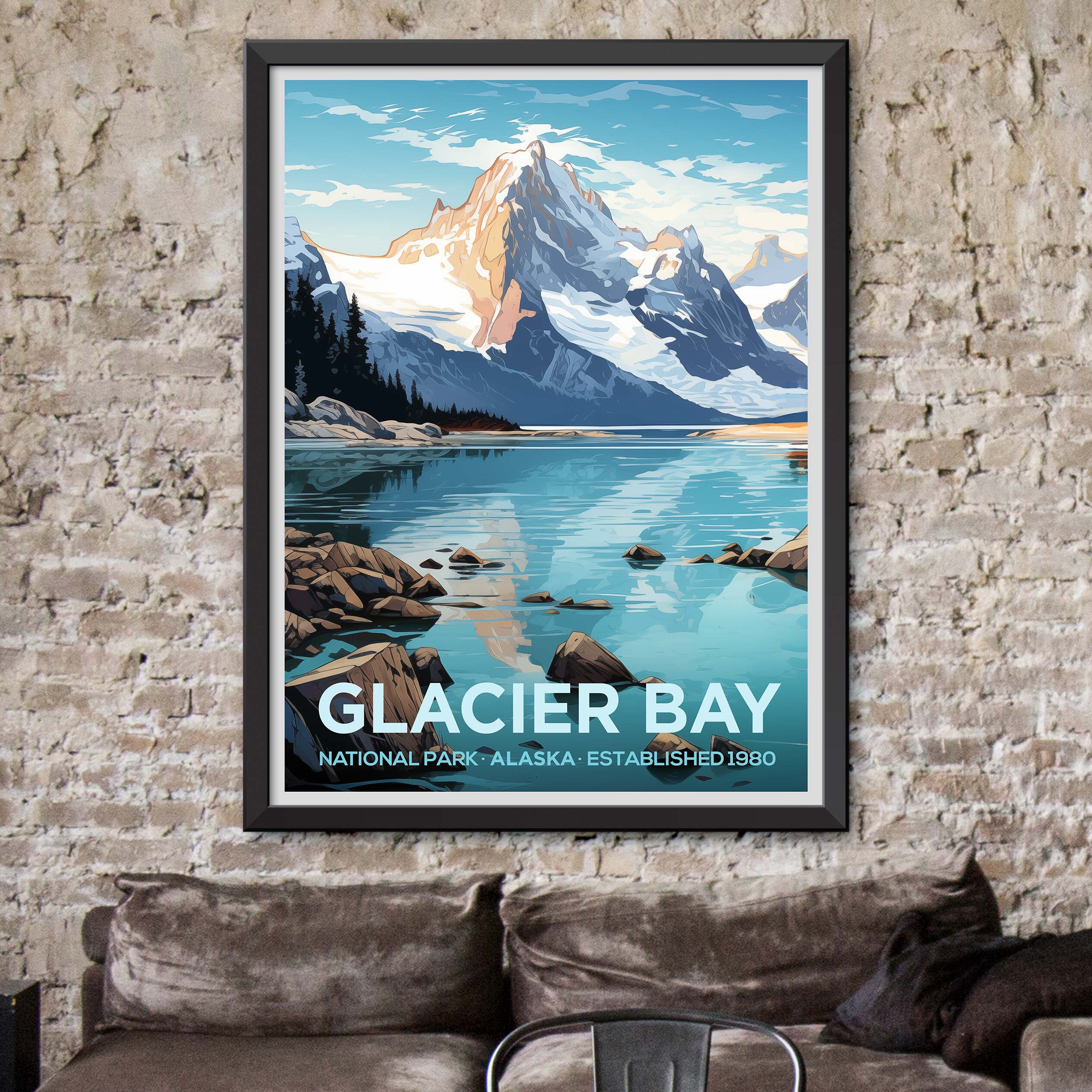 Glacier Bay National Park Illustration - Fine Art Print - Etsy