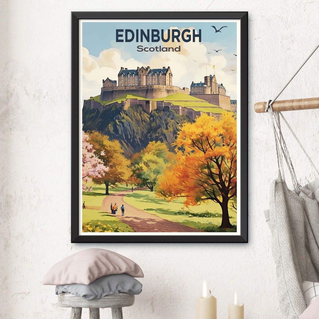 Edinburgh Poster - Edinburgh Print - Edinburgh Illustration - Edinburgh ...