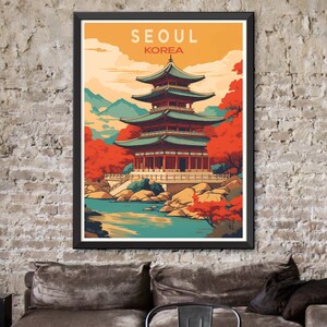 Seoul South Korea Poster - Seoul Print - Illustration of Seoul South ...
