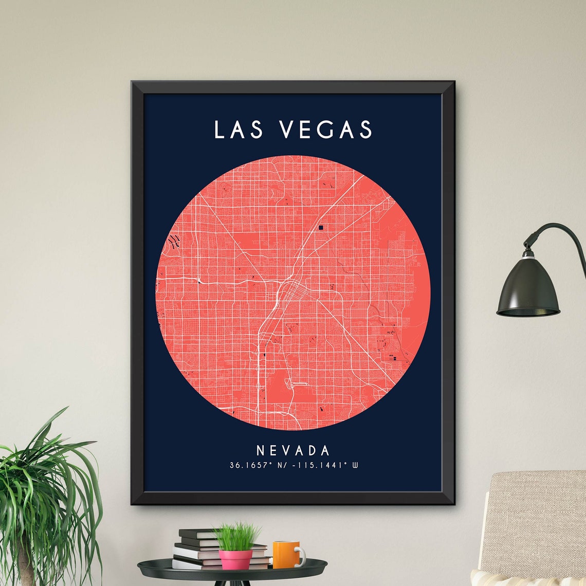 Map of Las Vegas Las Vegas Map Print Las Vegas City Poster | Etsy