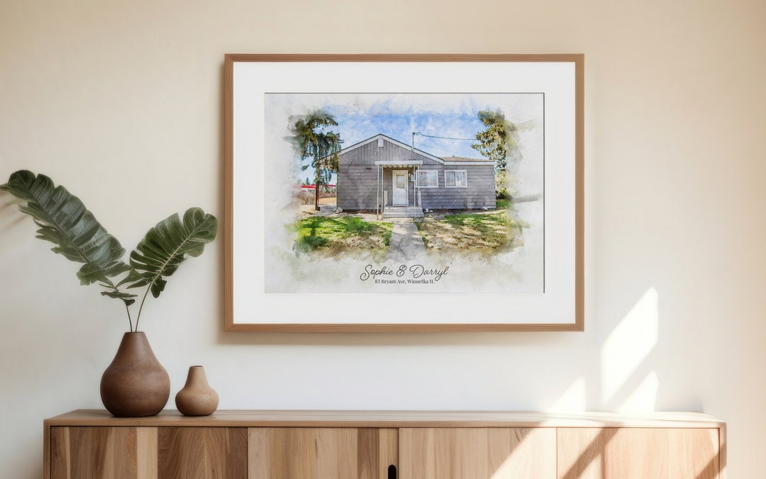 Watercolor House Portrait Print, Custom Housewarming Gift - Etsy