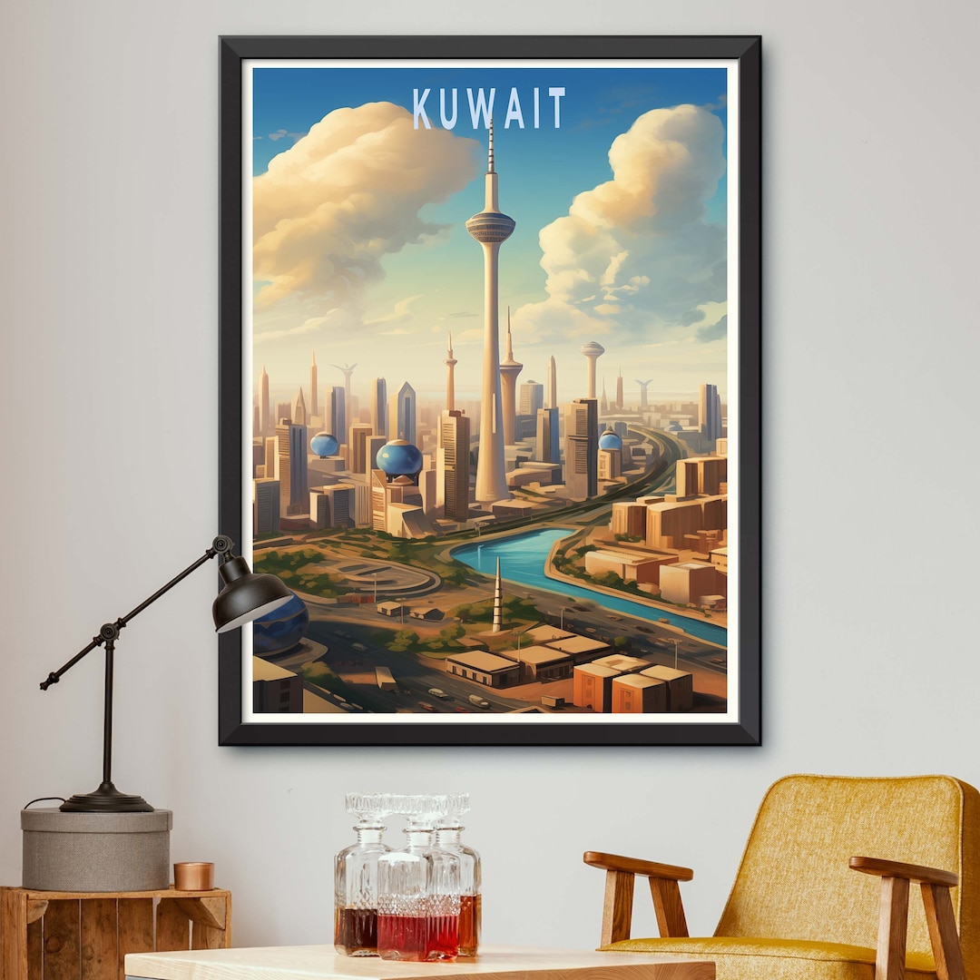 Kuwait Poster - Kuwait Print - Kuwait Illustration Print - Various ...