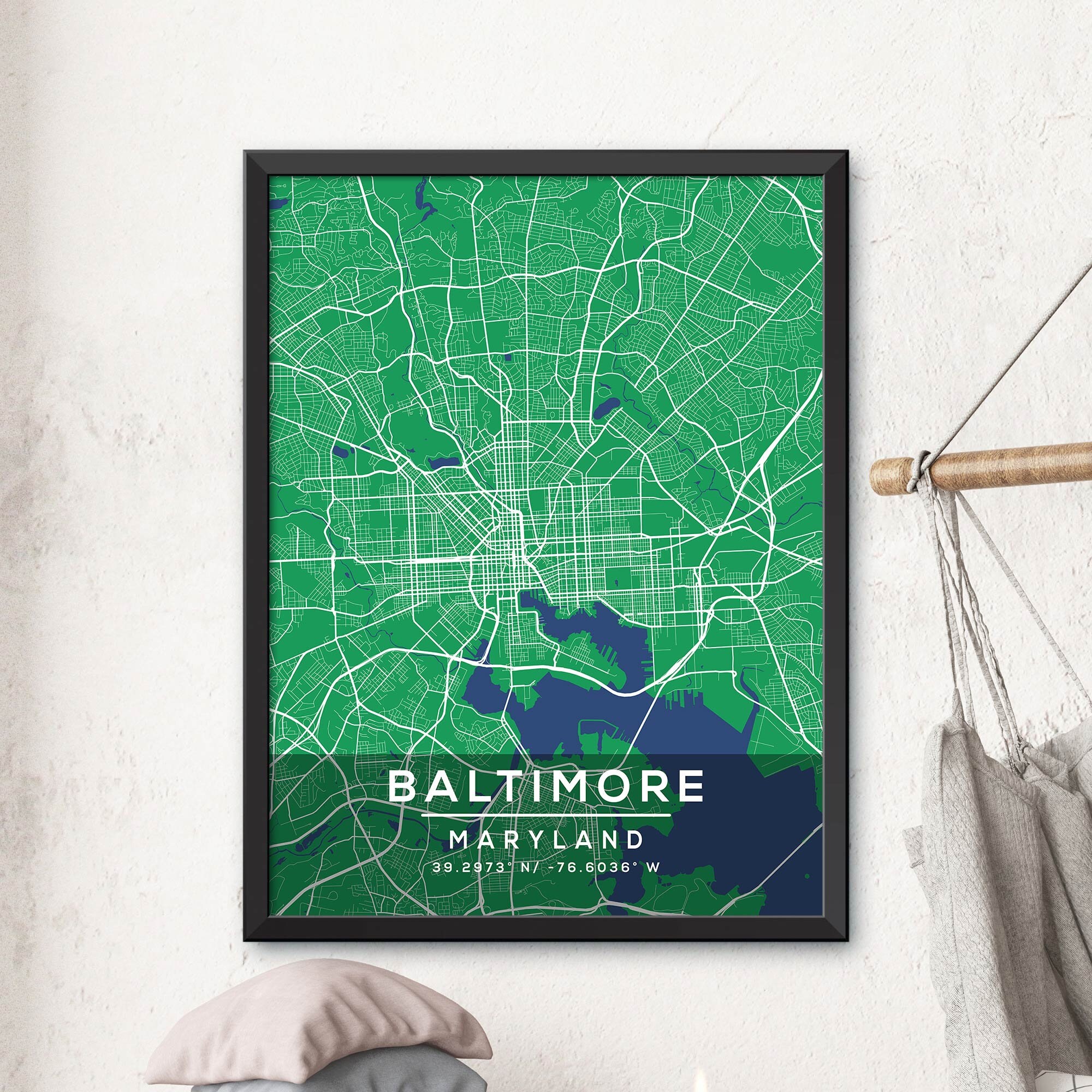 Baltimore Map Print Baltimore City Poster Vintage City Map | Etsy
