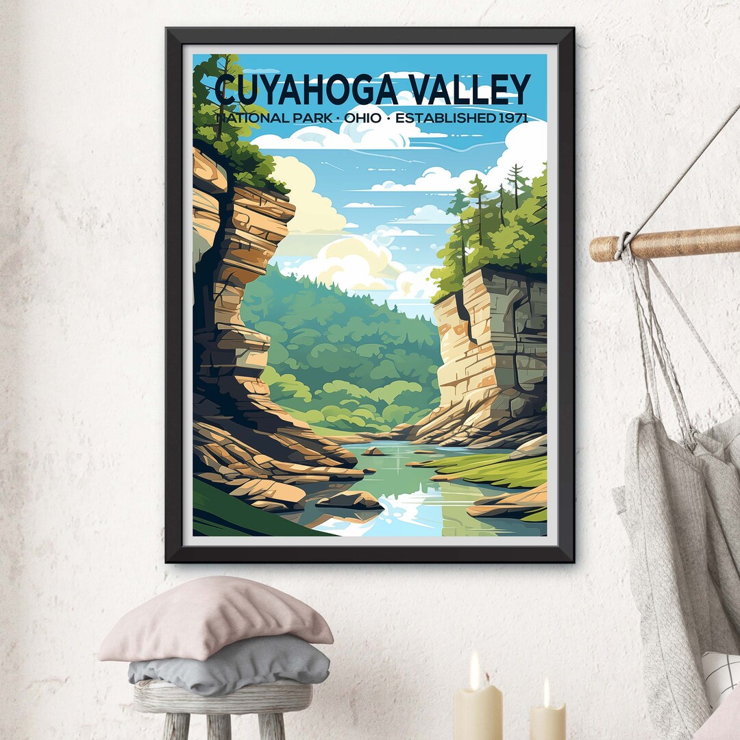 Cuyahoga Valley National Park Illustration - Serene Landscape Art Print ...