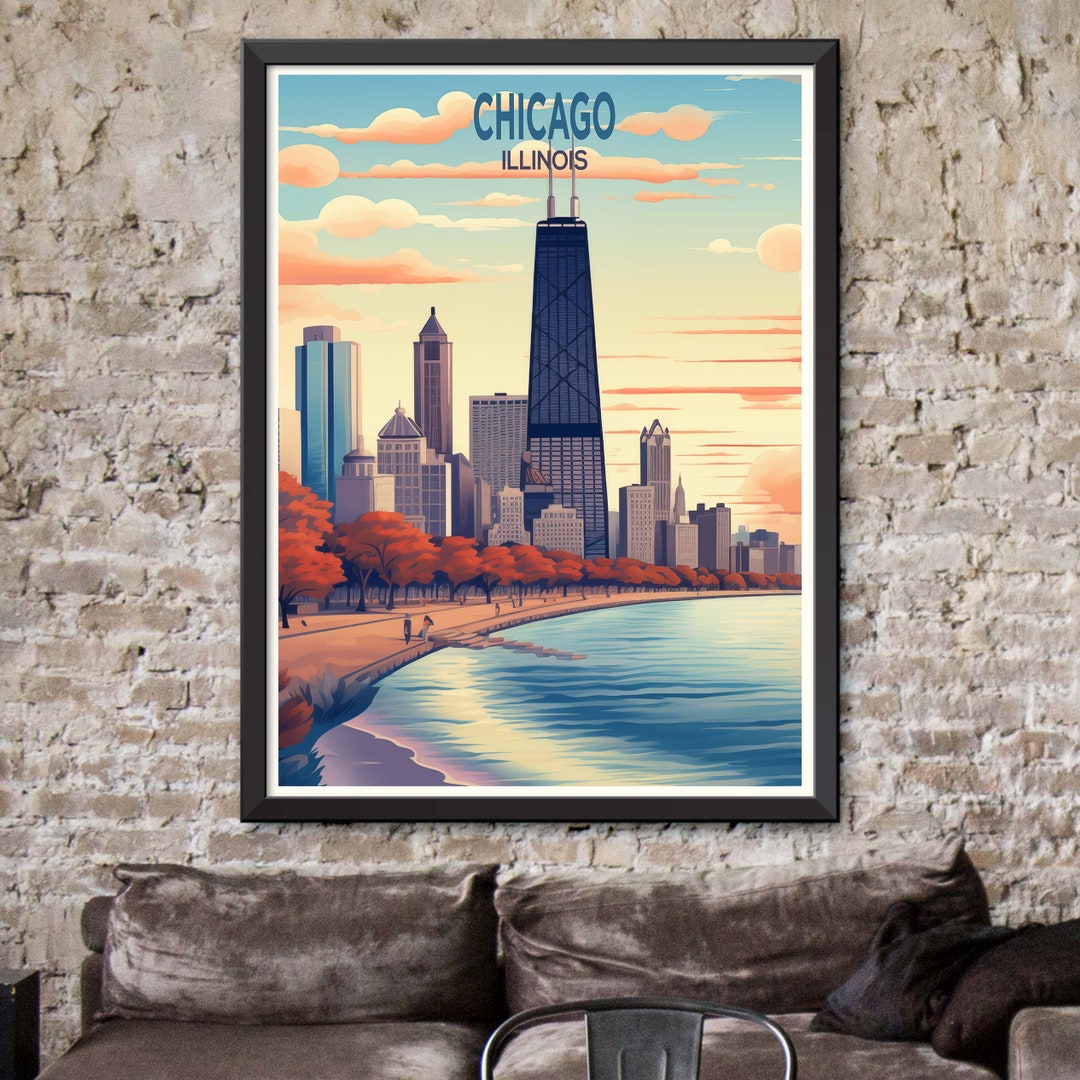 Chicago Illinois Poster - Chicago Illinois Print - Chicago Illinois ...