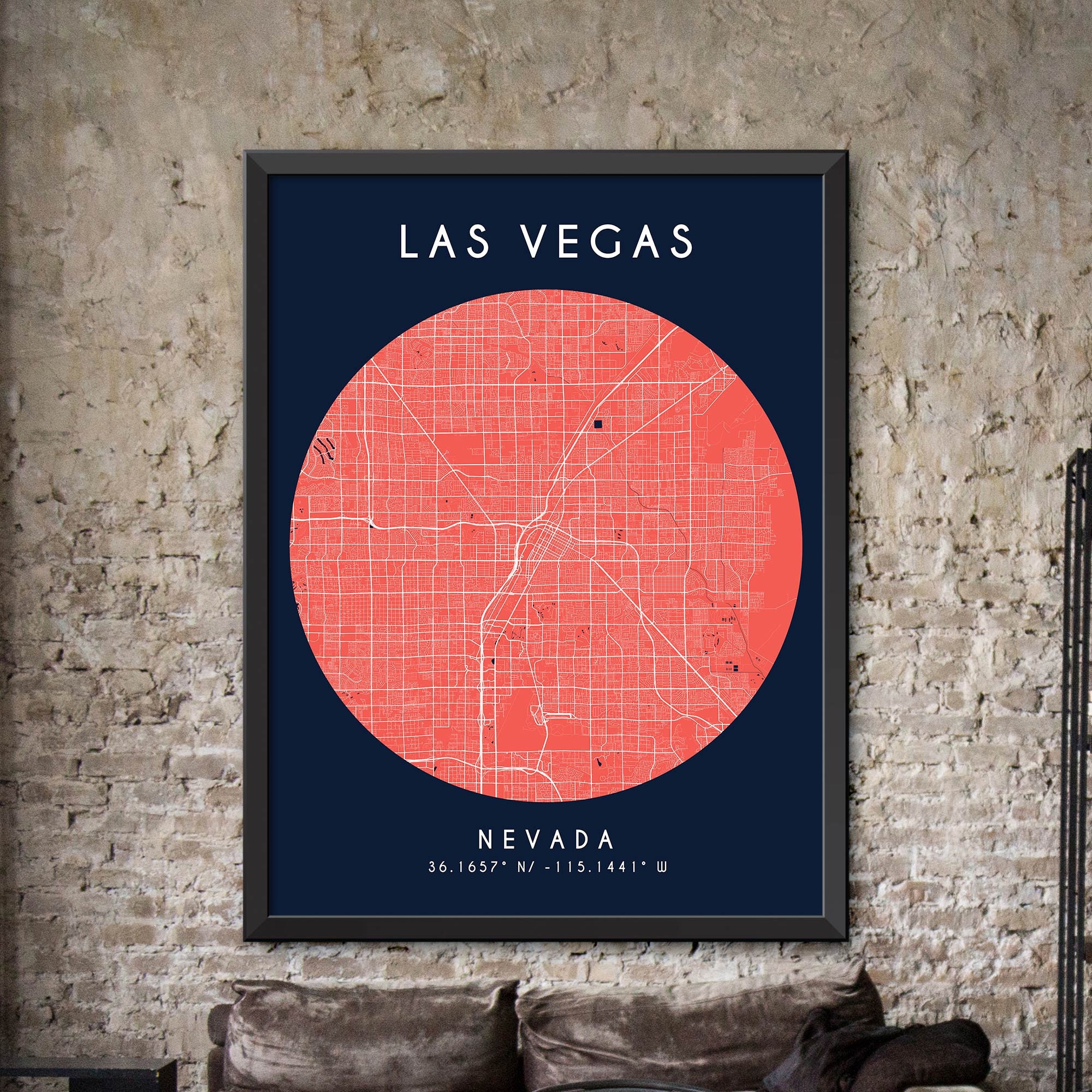 Map of Las Vegas Las Vegas Map Print Las Vegas City Poster | Etsy
