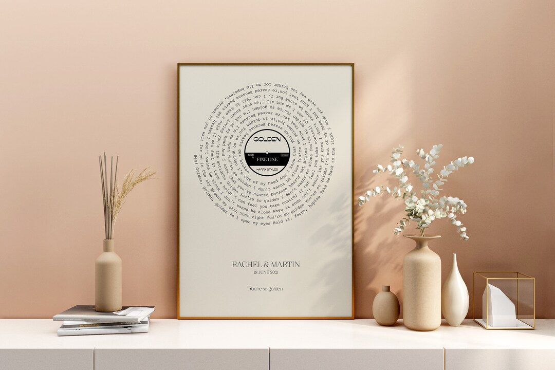 Lyric Print, Song Lyric Poster, Custom Song Print, Anniversary Poster ...