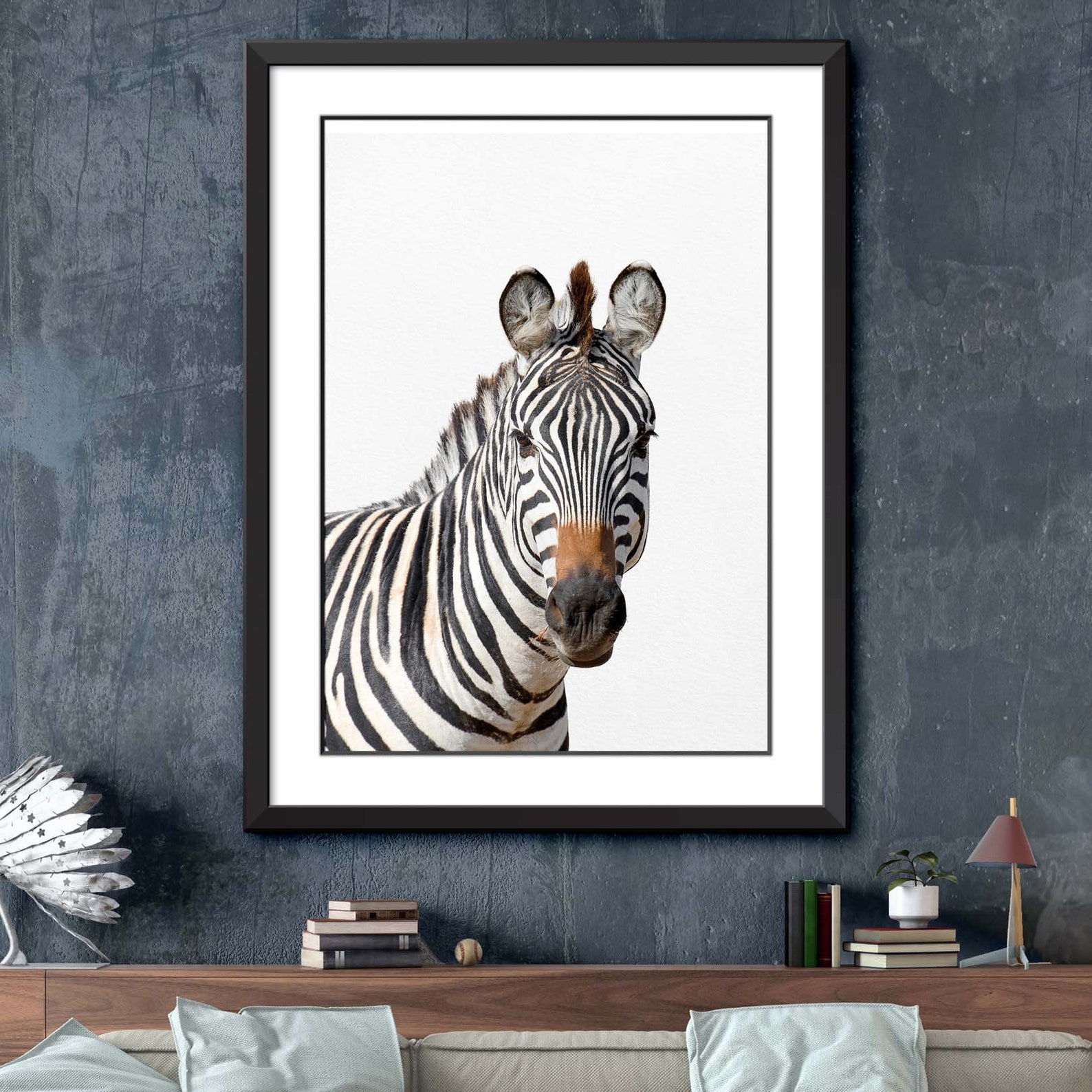 Zebra Print Zebra Wall Art Zebra Decor Living Room Art | Etsy