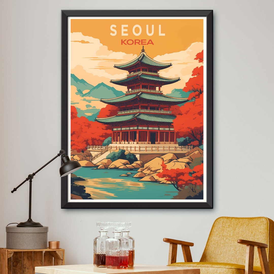 Seoul South Korea Poster - Seoul Print - Illustration of Seoul South ...