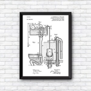 Vintage Cistern Patent Print: Elegant Bathroom Wall Art for Home Decor ...