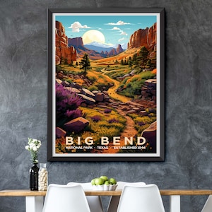Mesmerizing Big Bend National Park Illustration - Wall Art Print Travel ...