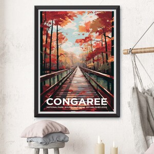 Congaree National Park Illustration Serene Wilderness Art Print Forest ...