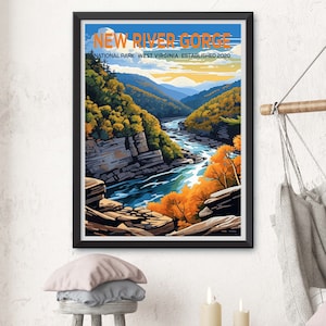 New River Gorge National Park Poster: Vintage West Virginia Travel ...