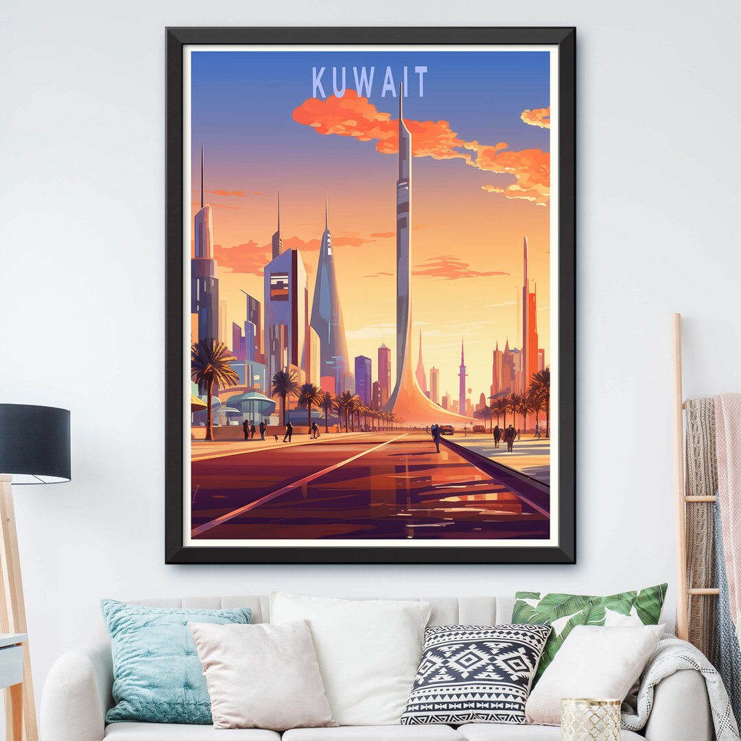 Kuwait Poster - Kuwait Print- Kuwait Illustration Print - Various Sizes ...