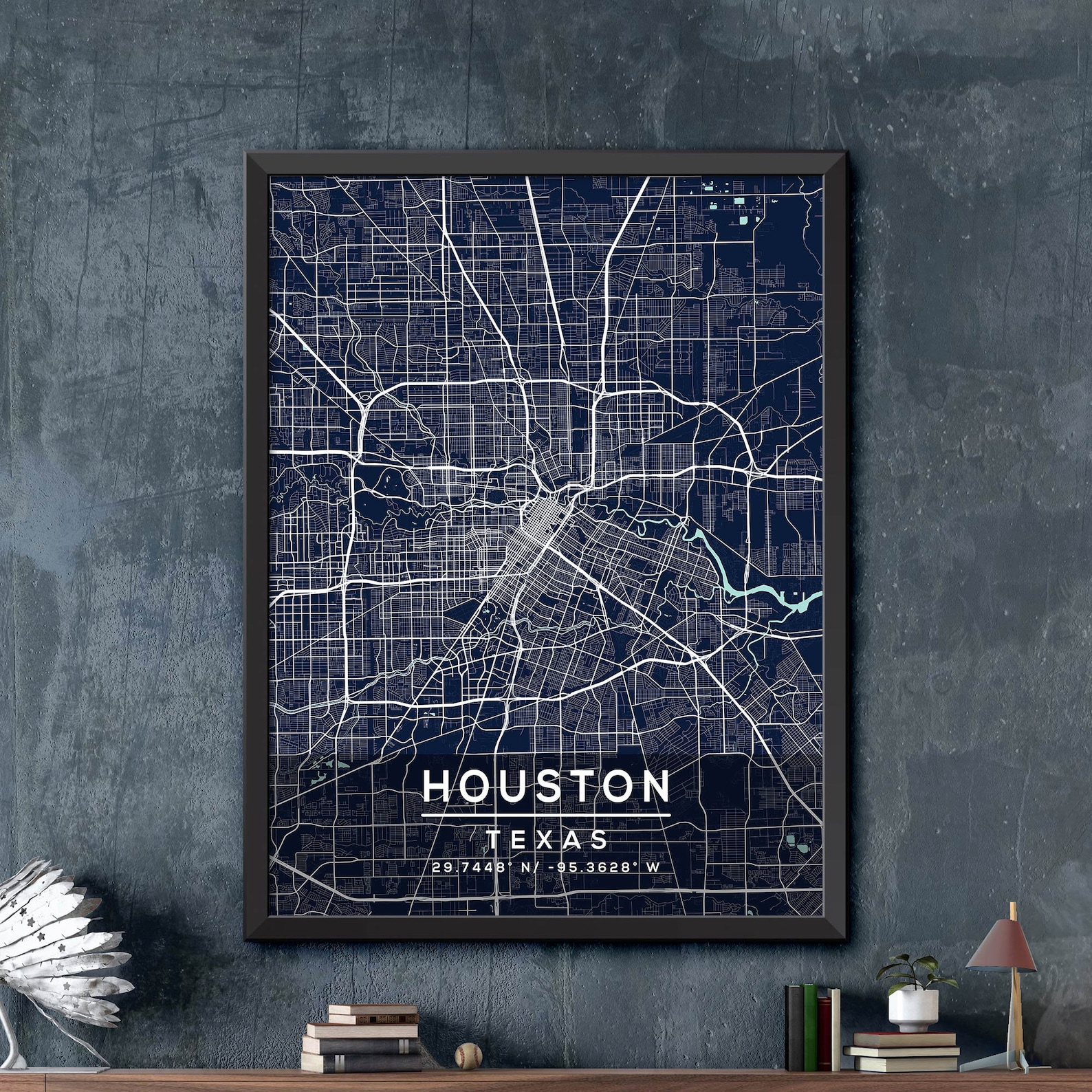 Map of Houston Houston Map Print Houston City Poster | Etsy