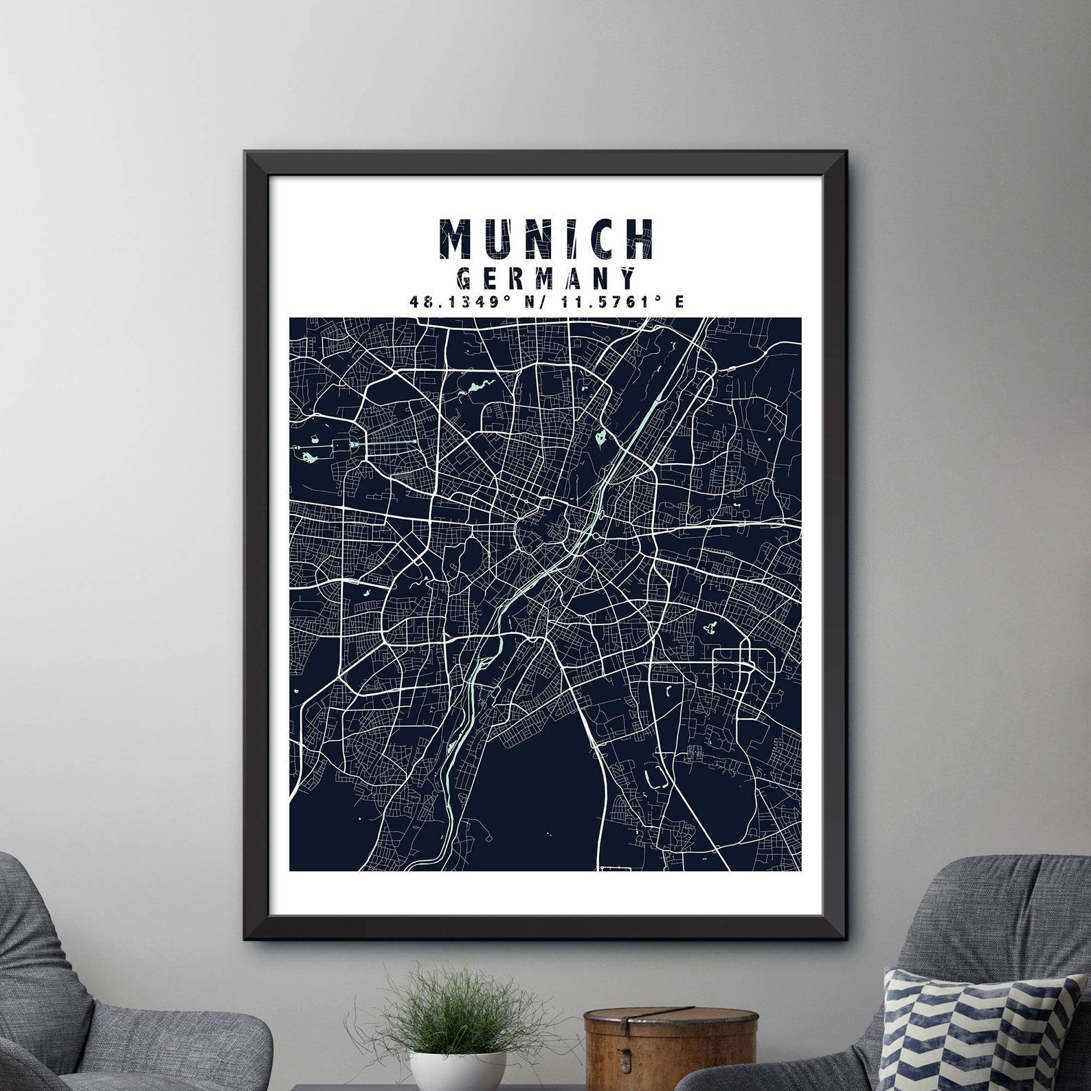 Map of Munich Munich Map Print Munich City Poster Vintage | Etsy