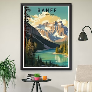 Banff Canada Poster - Banff Canada Prints - Illustration of Banff ...