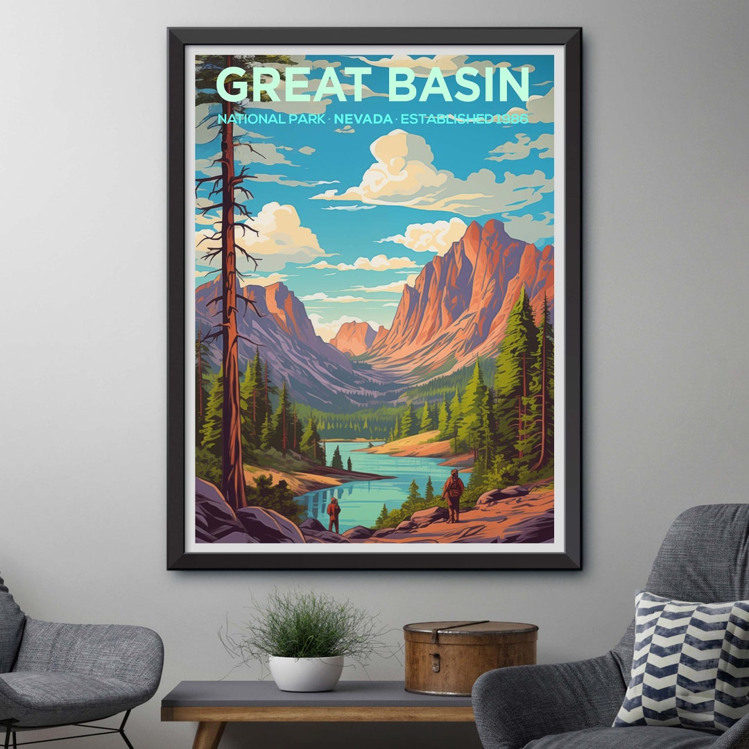 Basin National Park Vintage Travel Poster - Nevada Art Print - Etsy