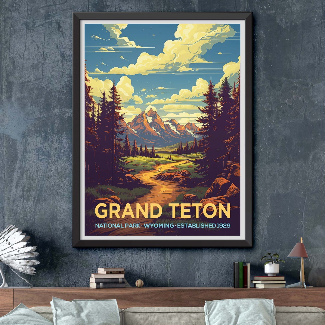 Grand Teton National Park Poster - Mountains Wall Art - National Park ...