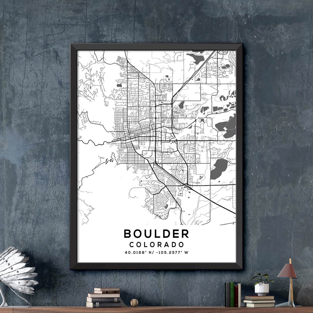 Boulder Map Print, Boulder City Poster, Vintage City Map, Boulder Print ...