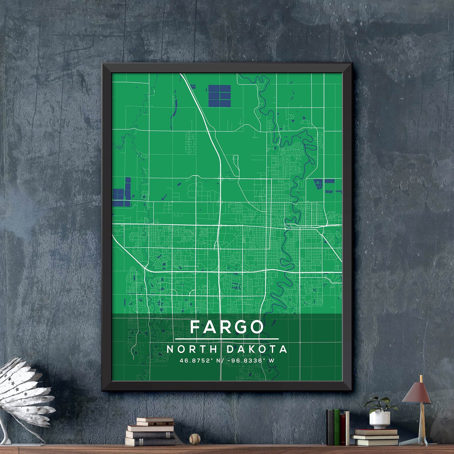 Map of Fargo Fargo Map Print Fargo City Poster Vintage City | Etsy