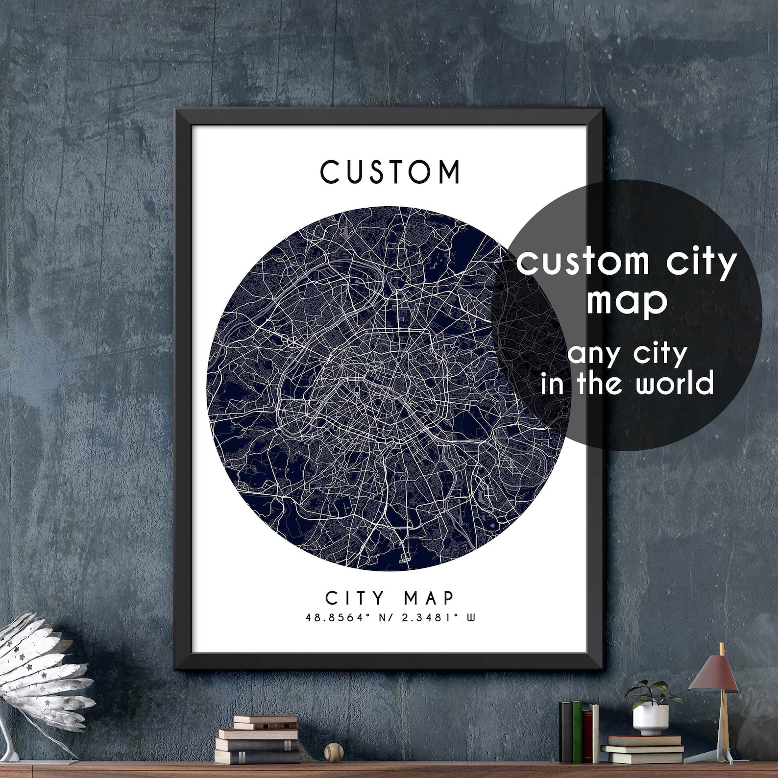 Custom Map Custom City Map Print Personalized Map - Etsy